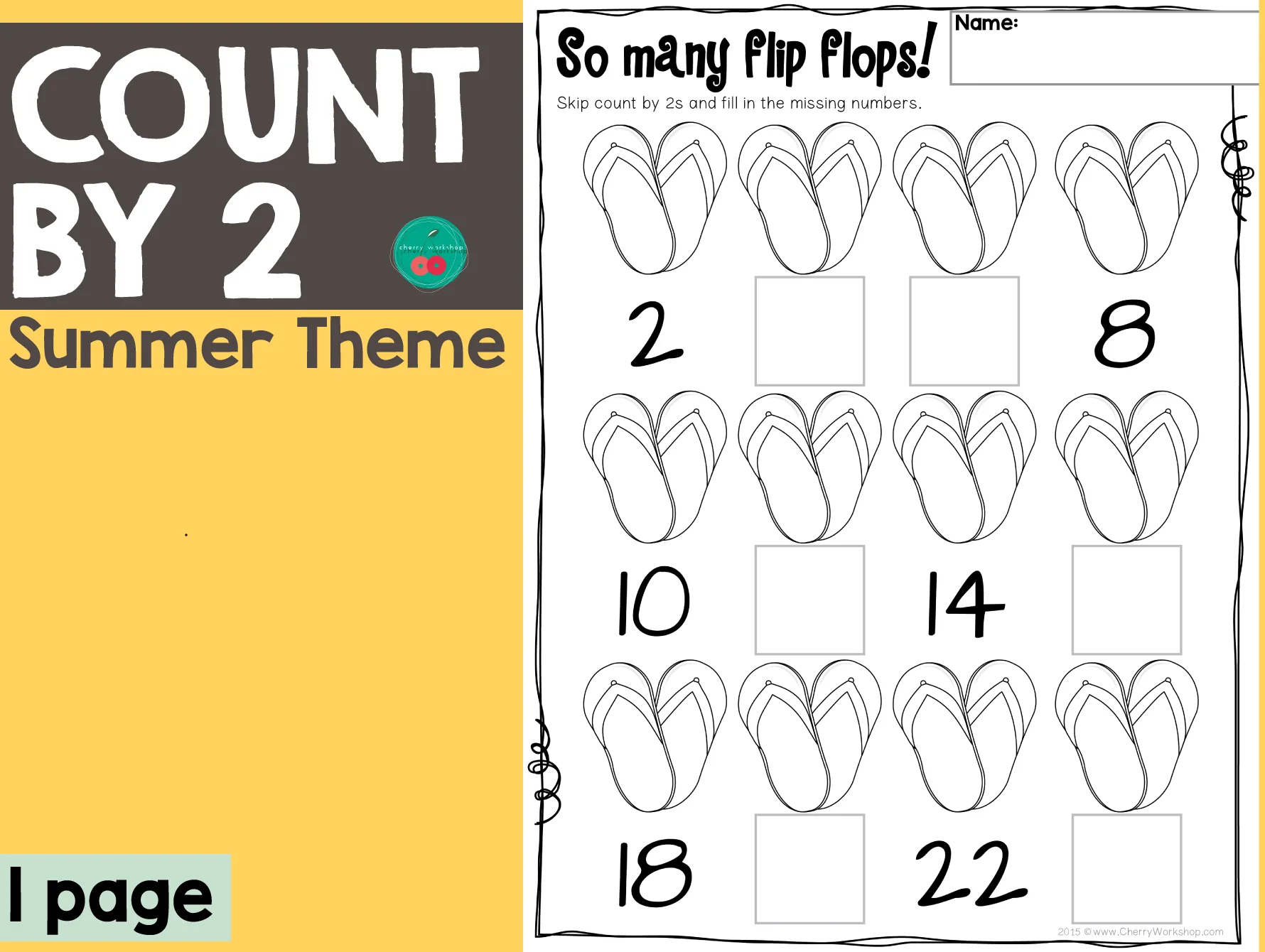 Summer Count By 2 by Teach Simple