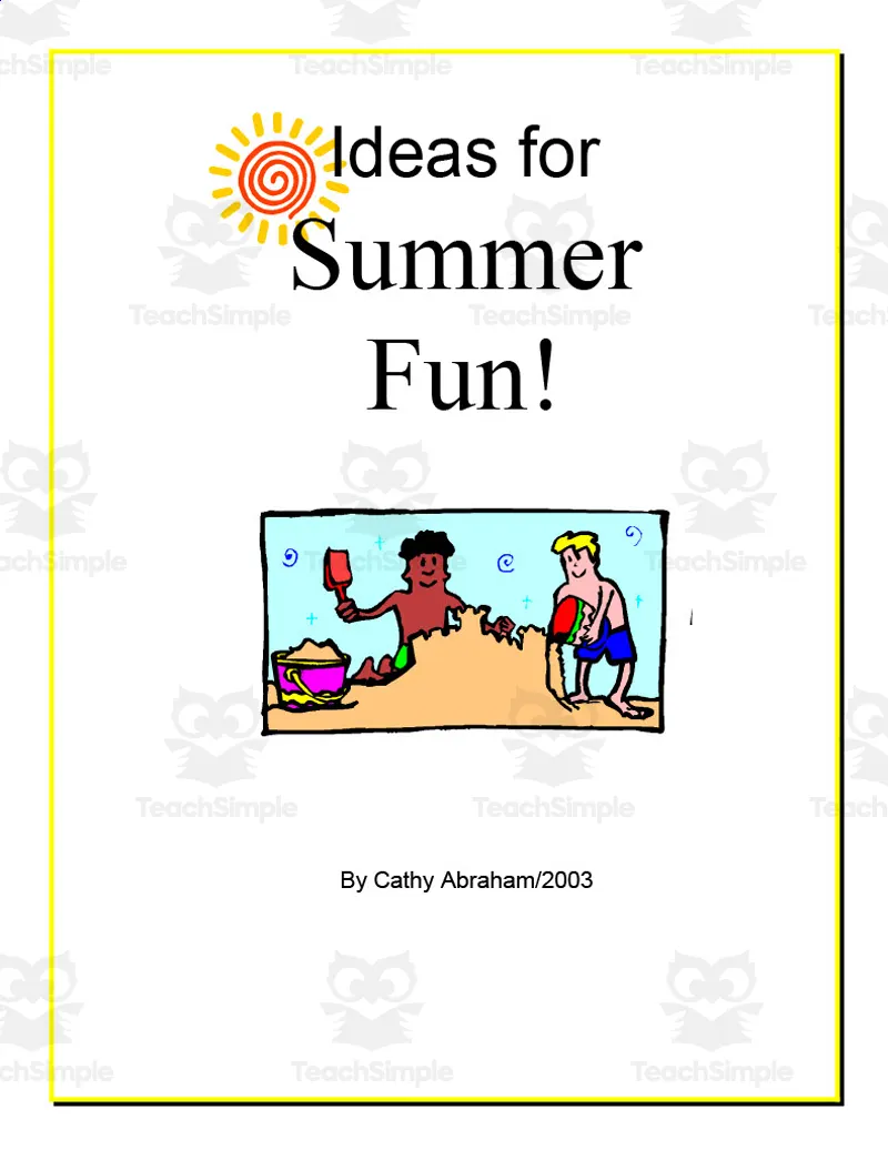 Summer Fun Curriculum Pack by Teach Simple