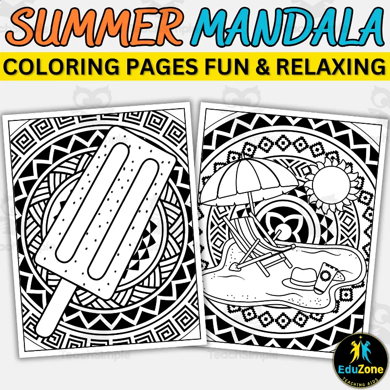 Summer Mandala Coloring Pages: Relaxing & Printable - Summer Fun. by ...