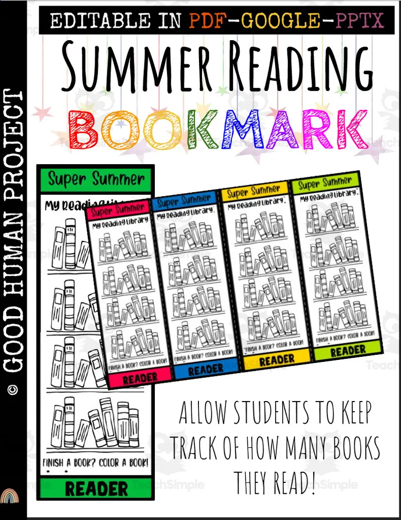 Summer Reading Bookmark by Teach Simple