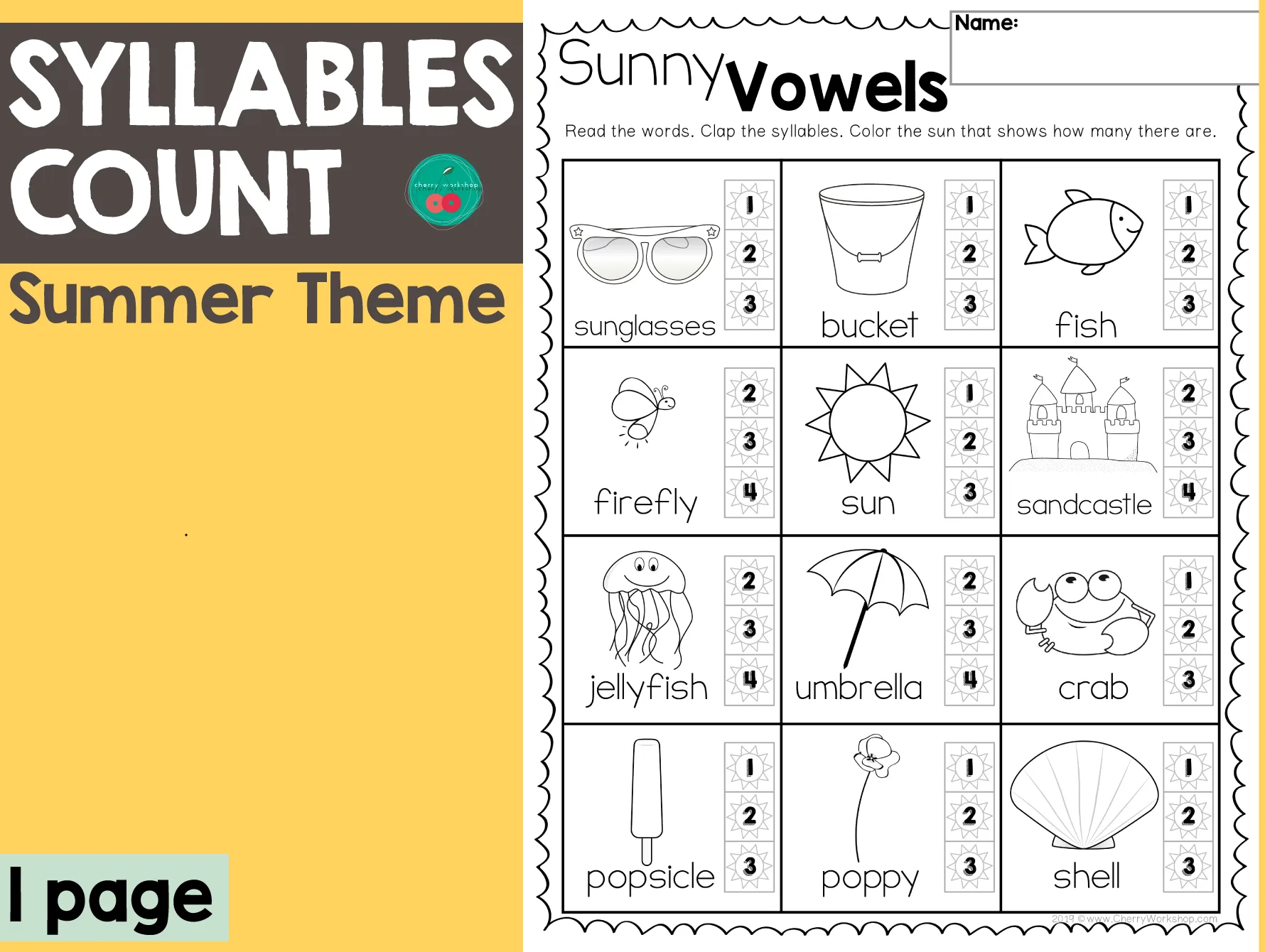 Summer Syllable Count by Teach Simple