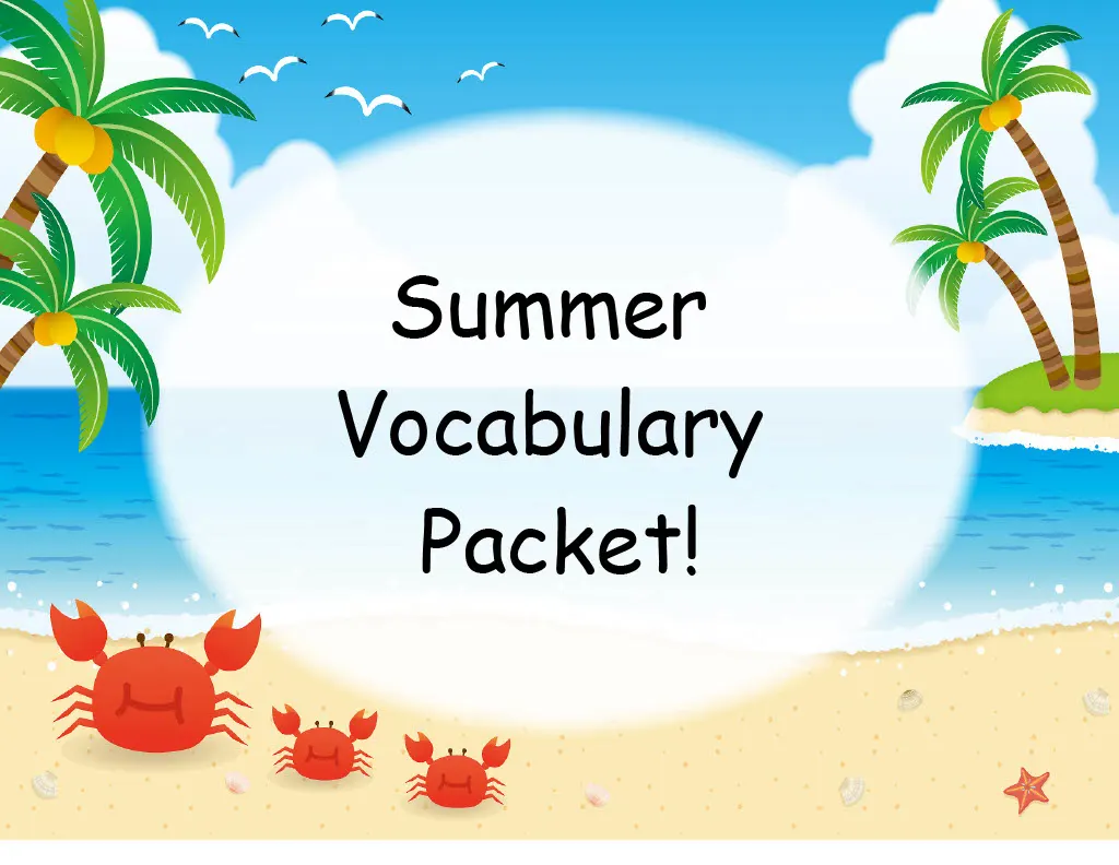 Summer Vocabulary Packet by Teach Simple