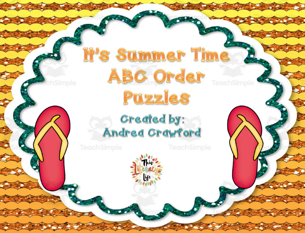Summertime ABC Order Puzzles by Teach Simple