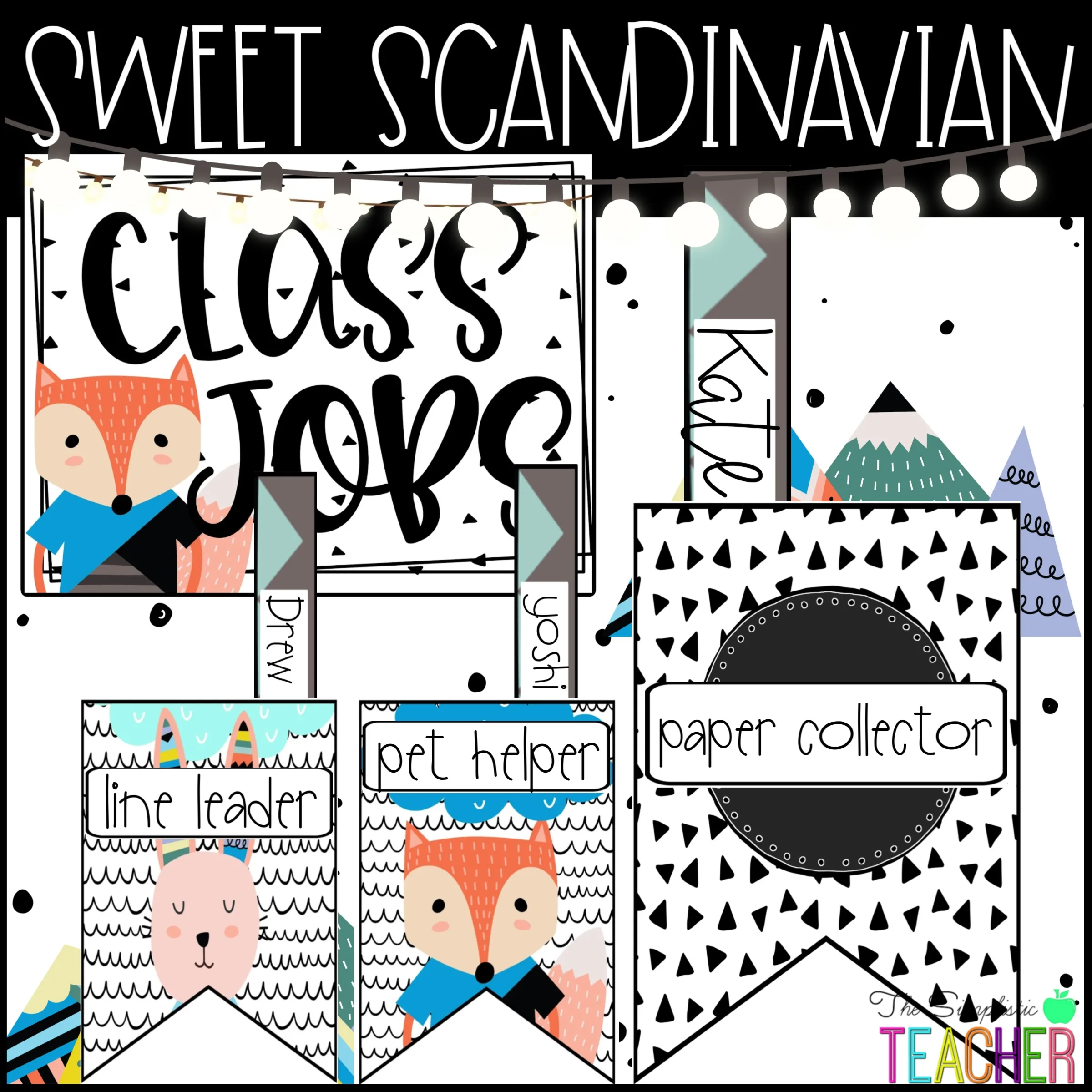 Sweet Scandinavian Modern Classroom Jobs-Editable by Teach Simple