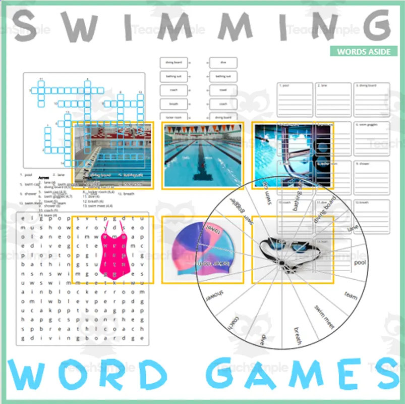 SWIMMING: Word Games with Puzzles | Crossword Wordsearch Anagram by ...