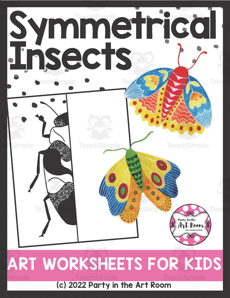 Symmetrical Insects | Art Worksheets for Kids. by Teach Simple