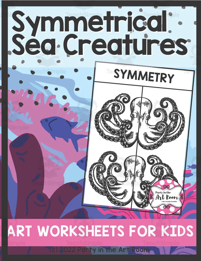 Symmetrical Sea Creatures | Art Worksheets for Kids by Teach Simple