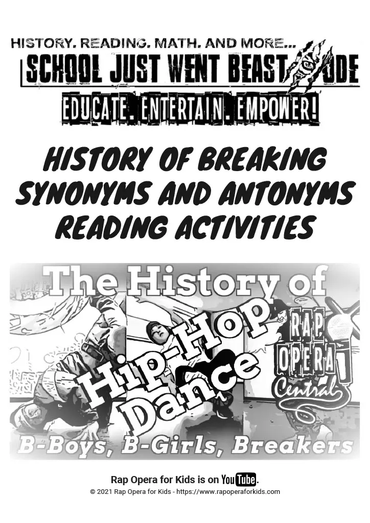 Synonyms and Antonyms Activities: The History of Hip Hop Dance ...