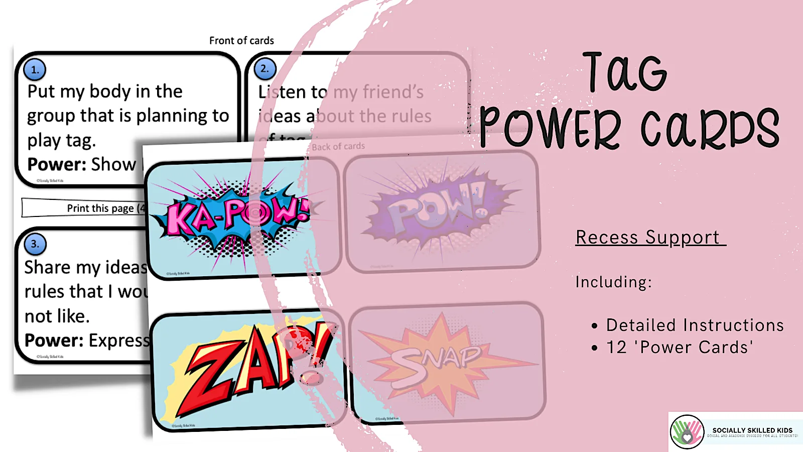 Tag' Power Cards' | Scripts For Playing Tag With Others by Teach Simple