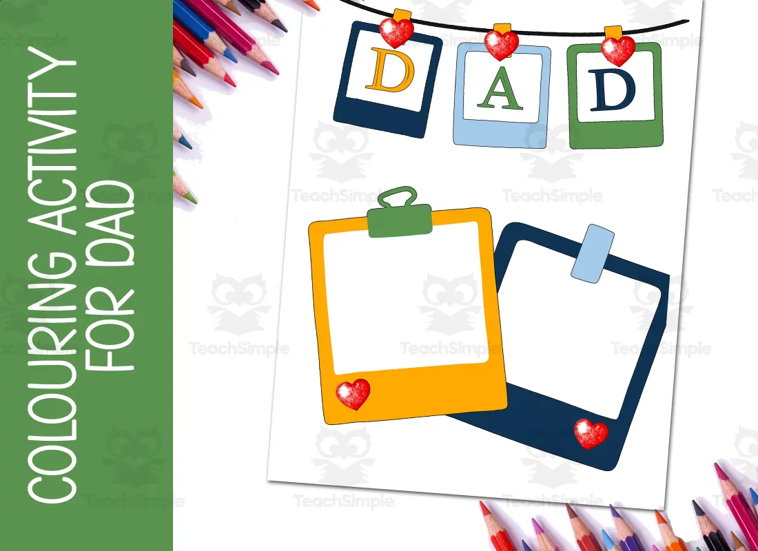 Take Home Father's Day Gift, Colouring Page for Dad, June Art Activity ...