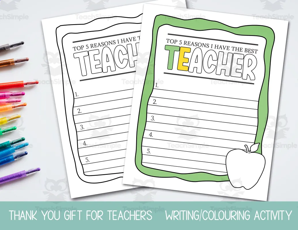 Teacher Appreciation Gift for Students, Best Teacher Award Writing ...