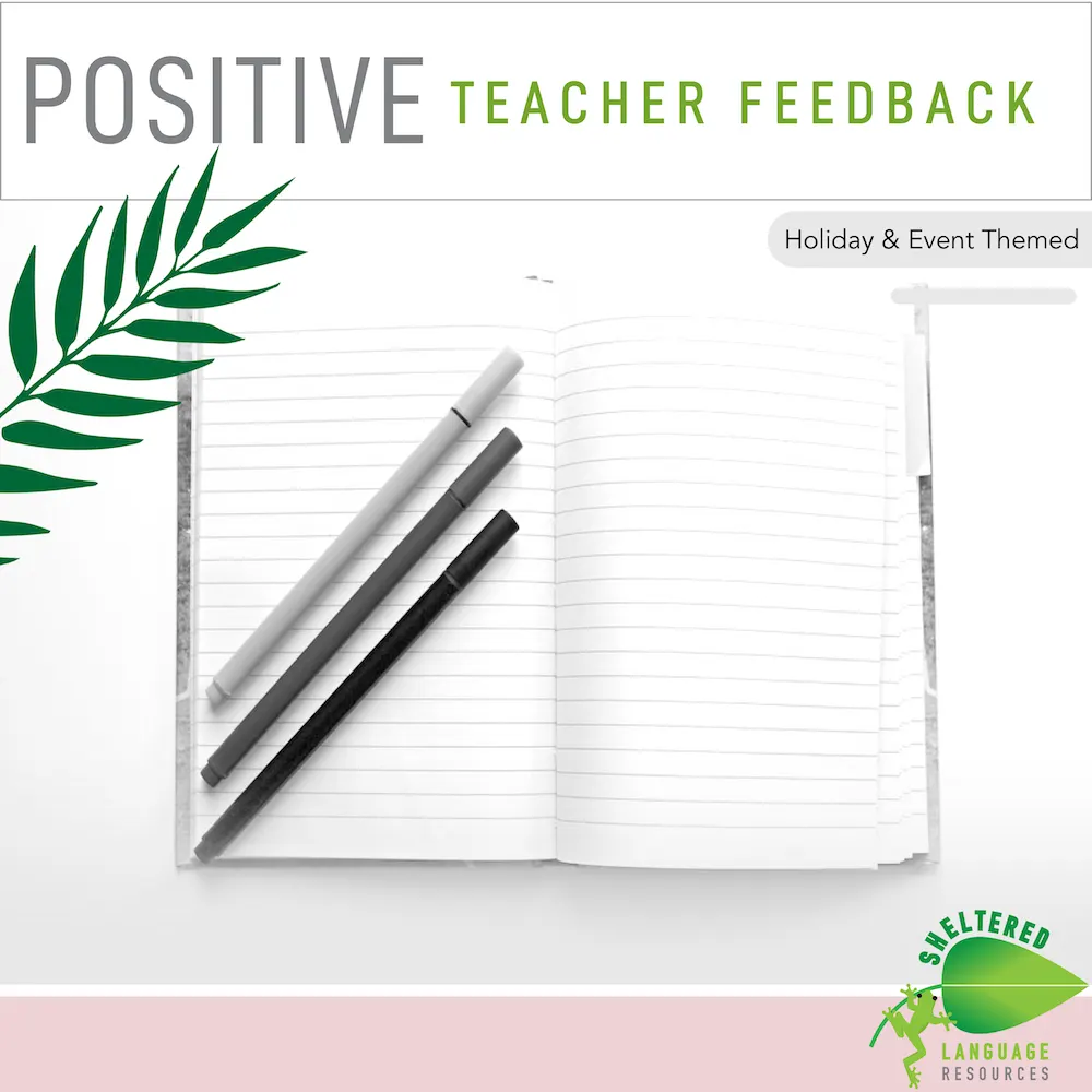 Teacher Positive Feedback Forms Holiday & Event Themed by Teach Simple