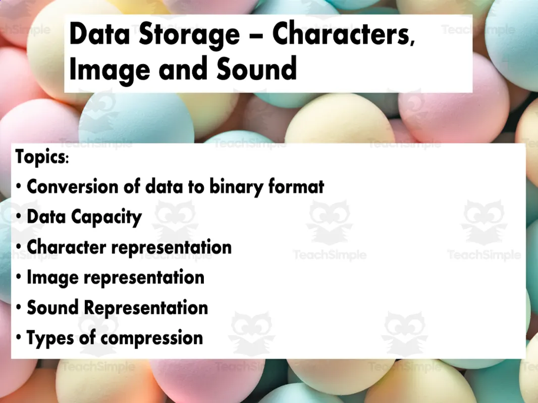 Teaching Presentation - Data Storage - Characters, Image & Sound by ...