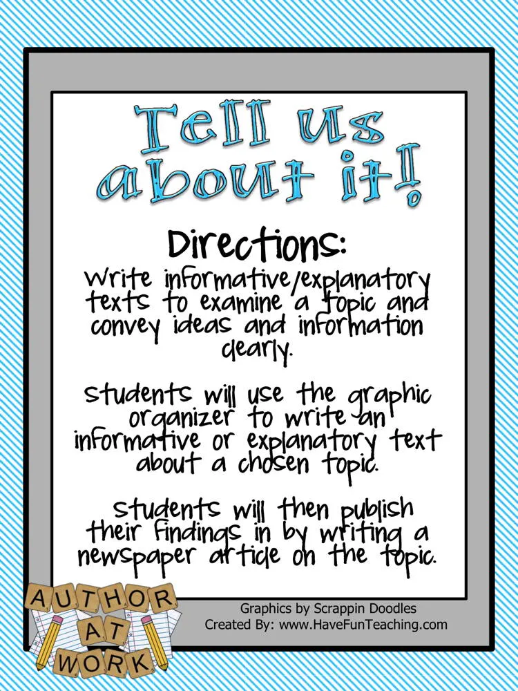 Tell Us About it Expository Writing Activity by Teach Simple