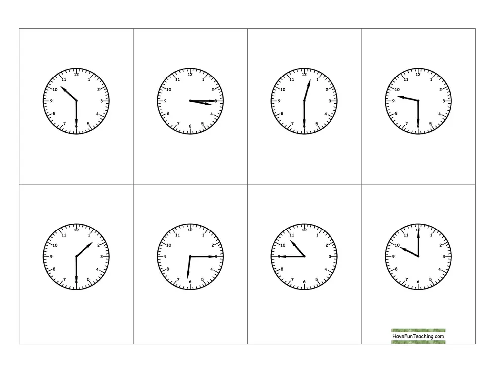 Telling Time Quarter Hour Clock BINGO by Teach Simple
