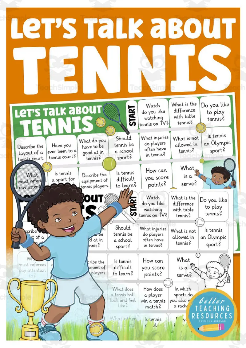 Tennis Speaking Game by Teach Simple