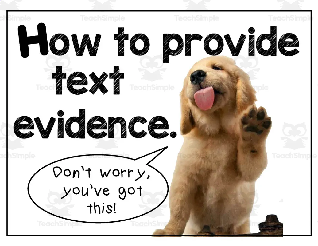 Text Evidence Animal Posters by Teach Simple