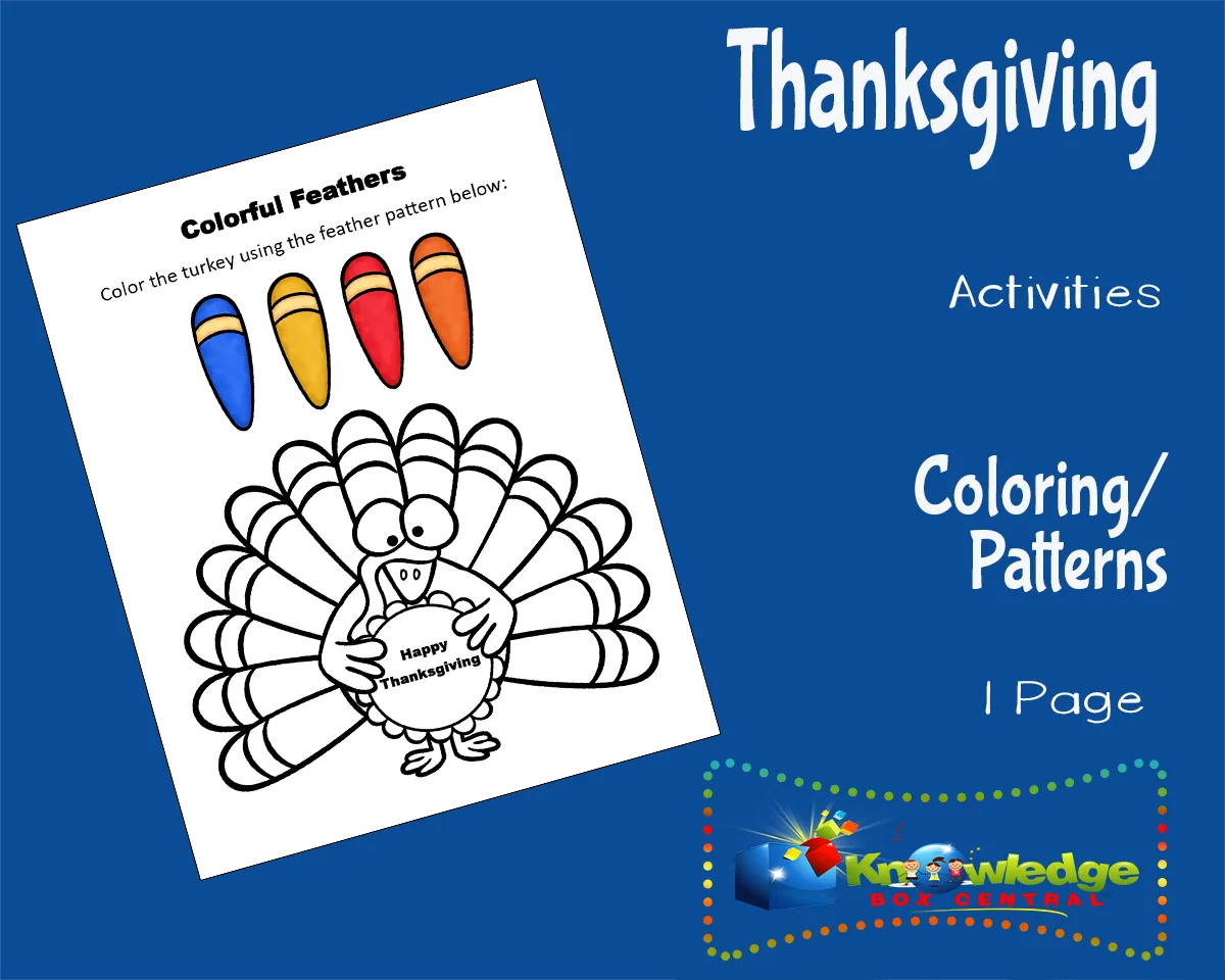 Thanksgiving Activities: Coloring/Patterns by Teach Simple