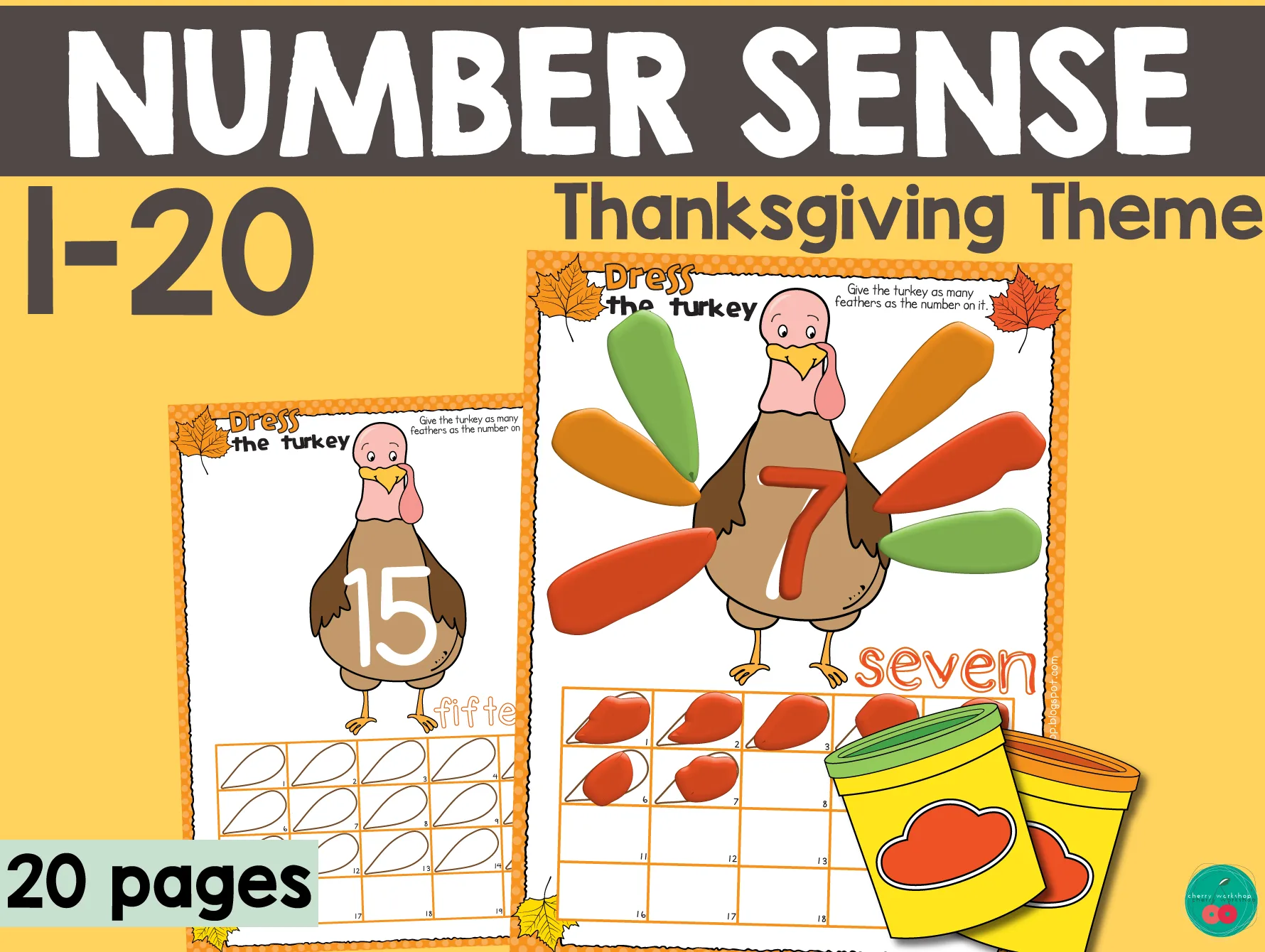 Thanksgiving Playdough Mats 1-20 by Teach Simple