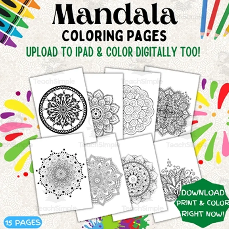 The Art of Mandala Coloring: Printable Book for Stress Reliever. by ...