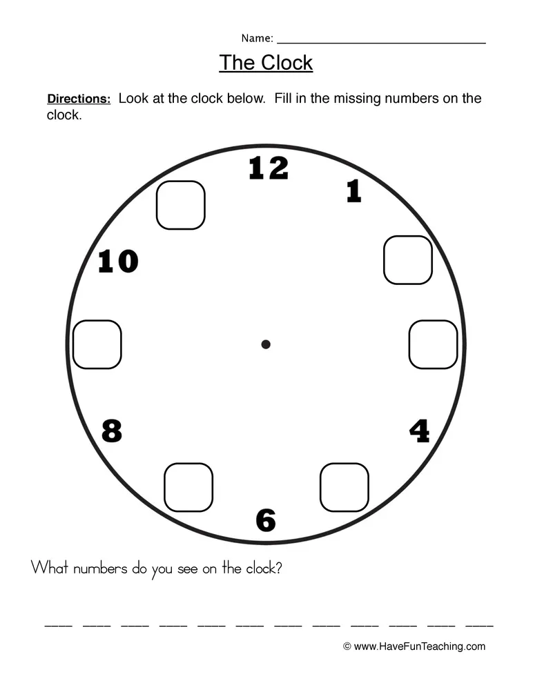 The Clock Worksheet by Teach Simple