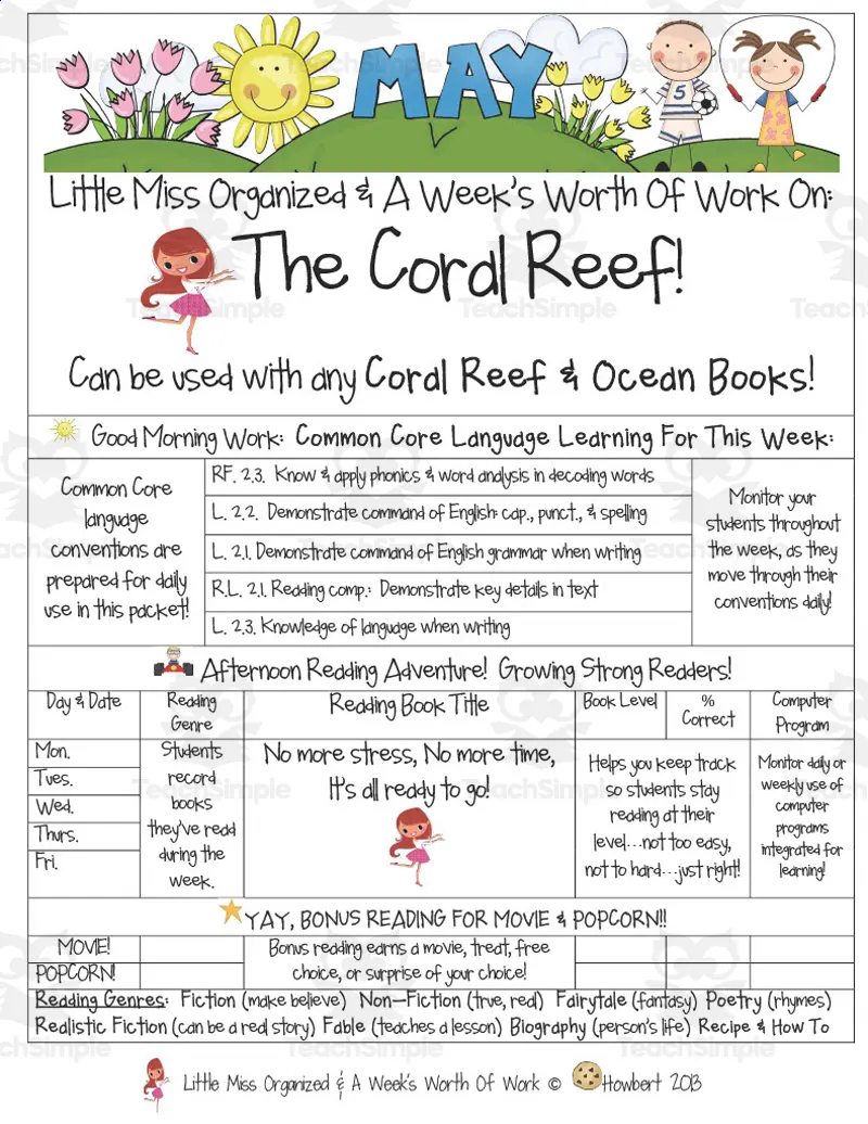 The Coral Reef | Reading Activity Packet by Teach Simple