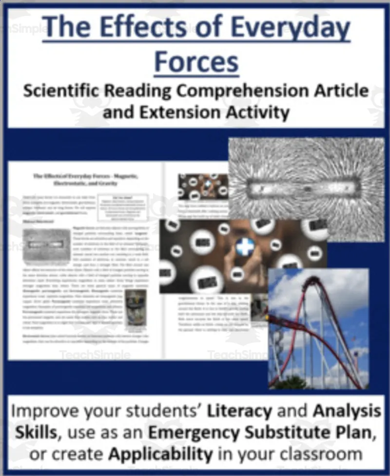 The Effects of Everyday Forces Reading Comprehension Article by Teach ...