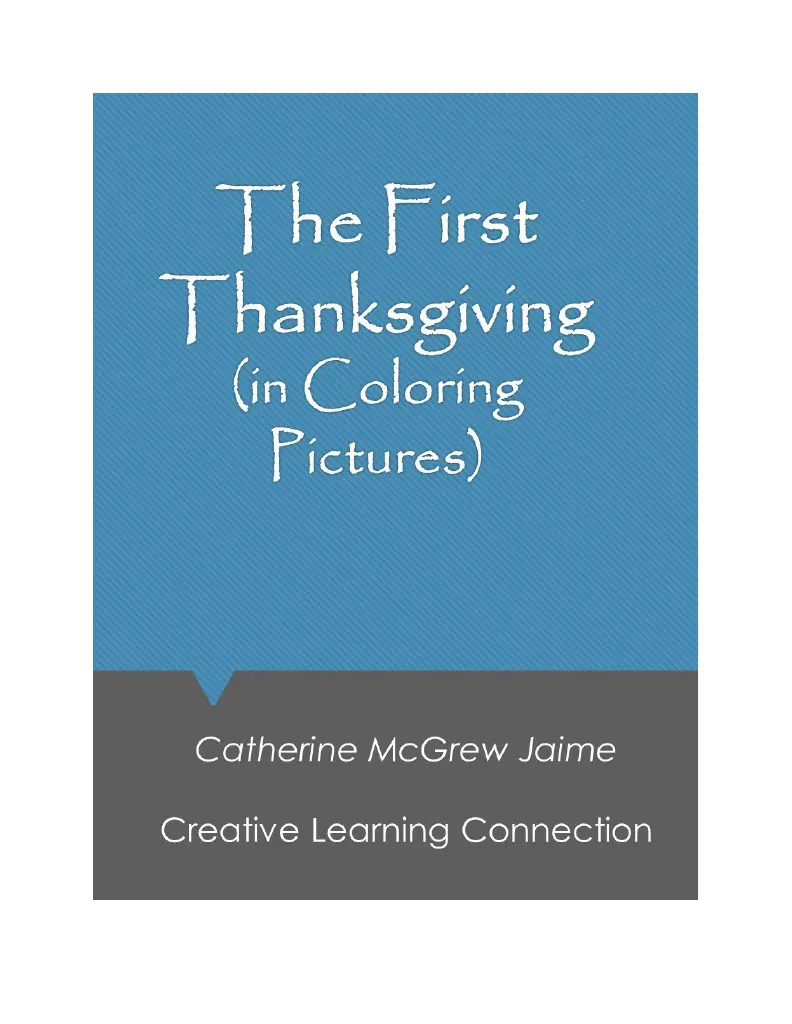 The First Thanksgiving - Coloring Pages by Teach Simple