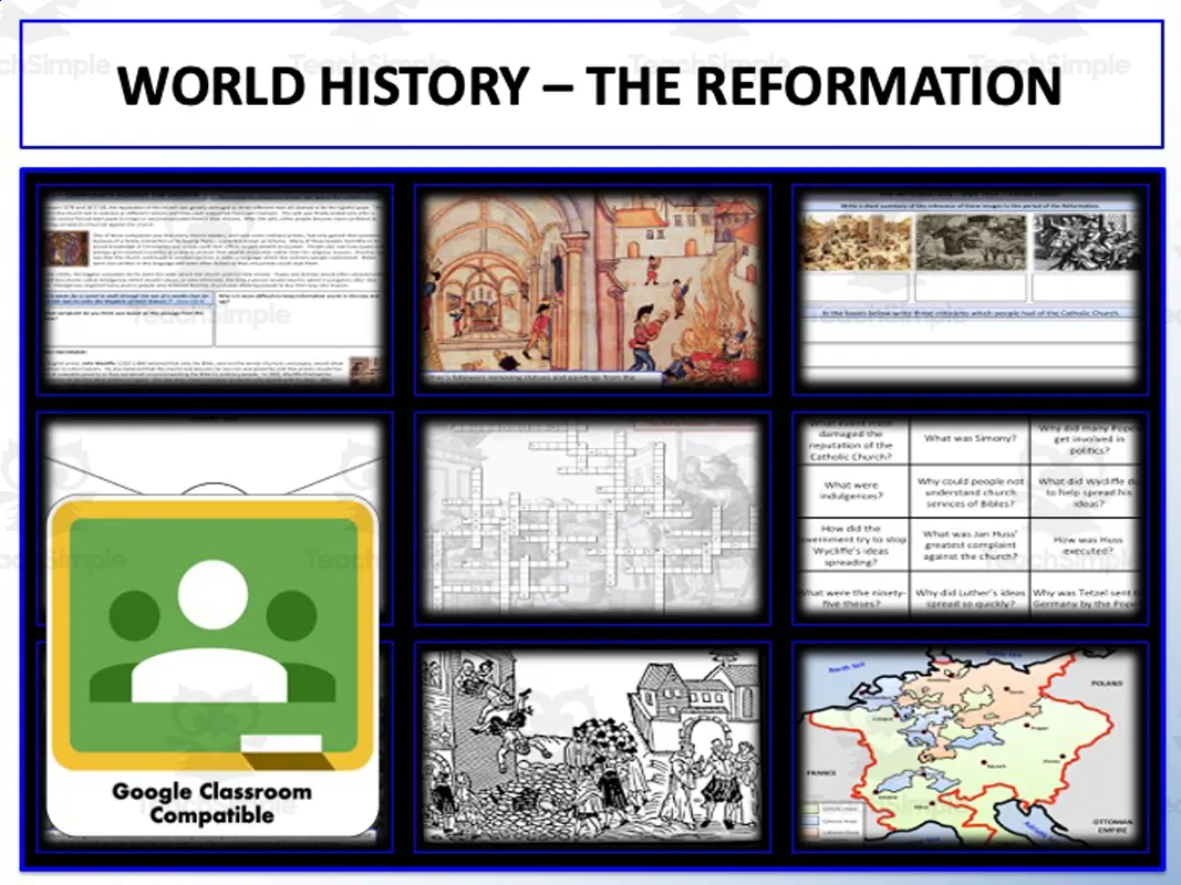 The Reformation World History Unit by Teach Simple