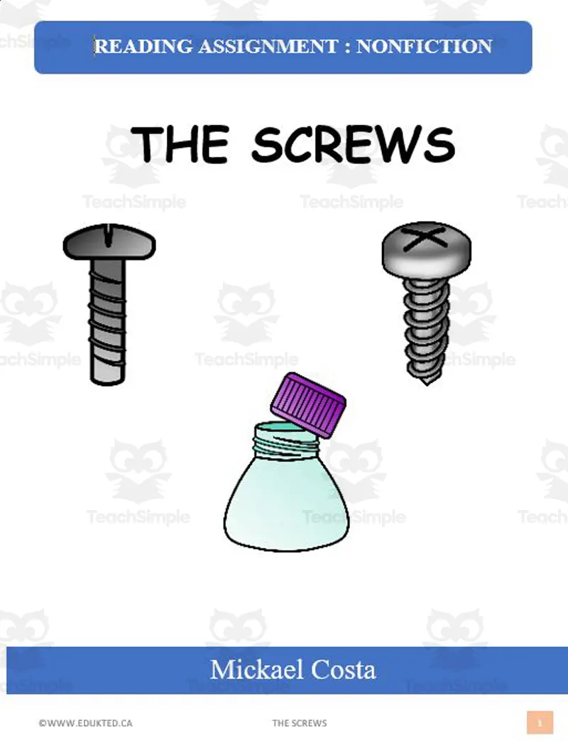 The screws (#1551) by Teach Simple