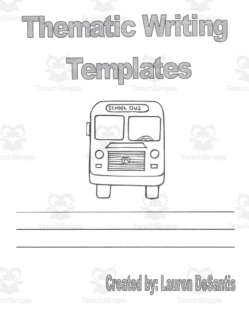 Thematic Writing Templates by Teach Simple
