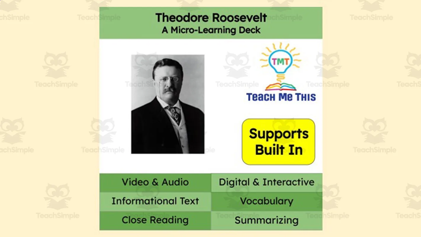 Theodore Roosevelt | Reading Comprehension Deck | Interactive Lesson by ...