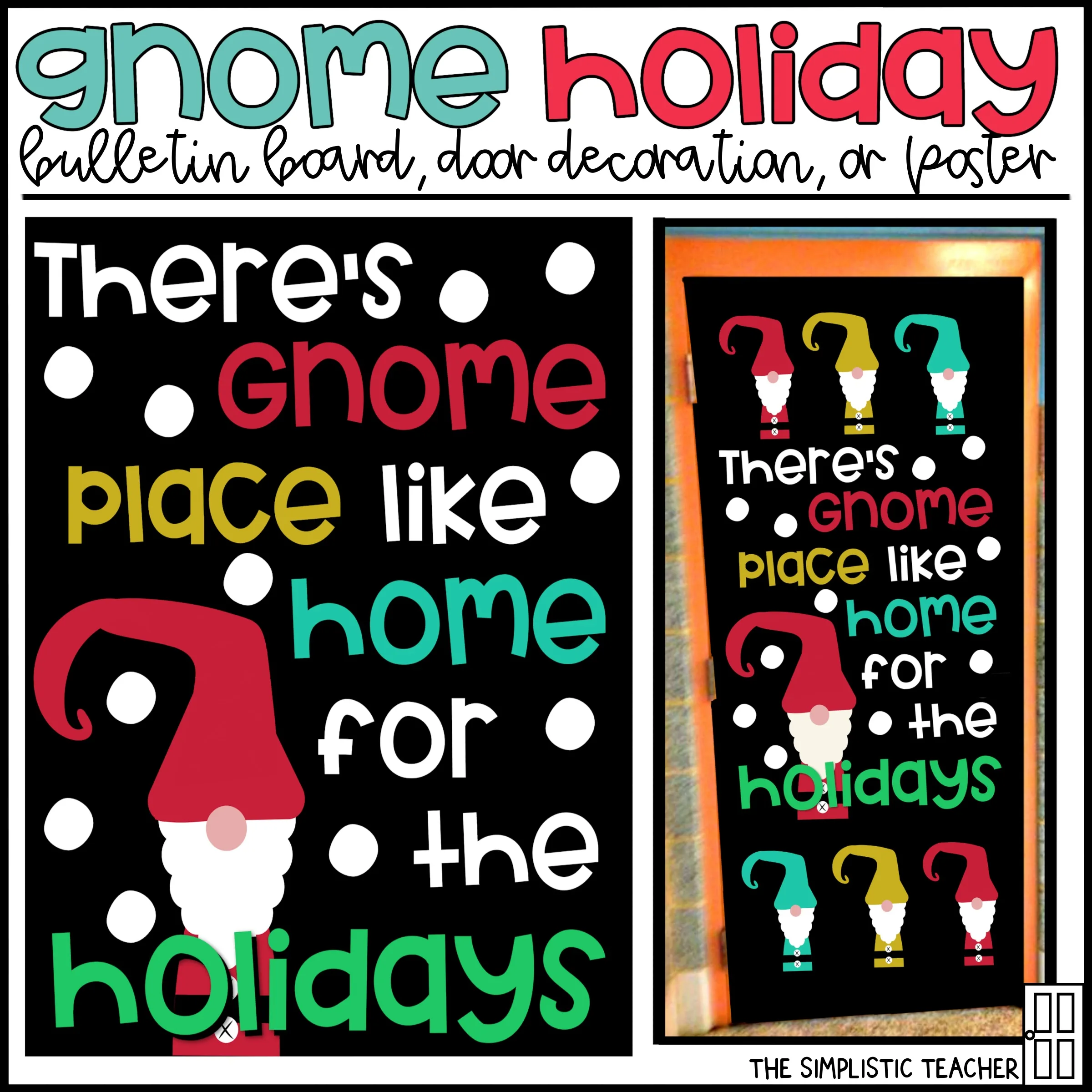 There's Gnome Place Like Home Christmas Bulletin Board Kit, Door ...