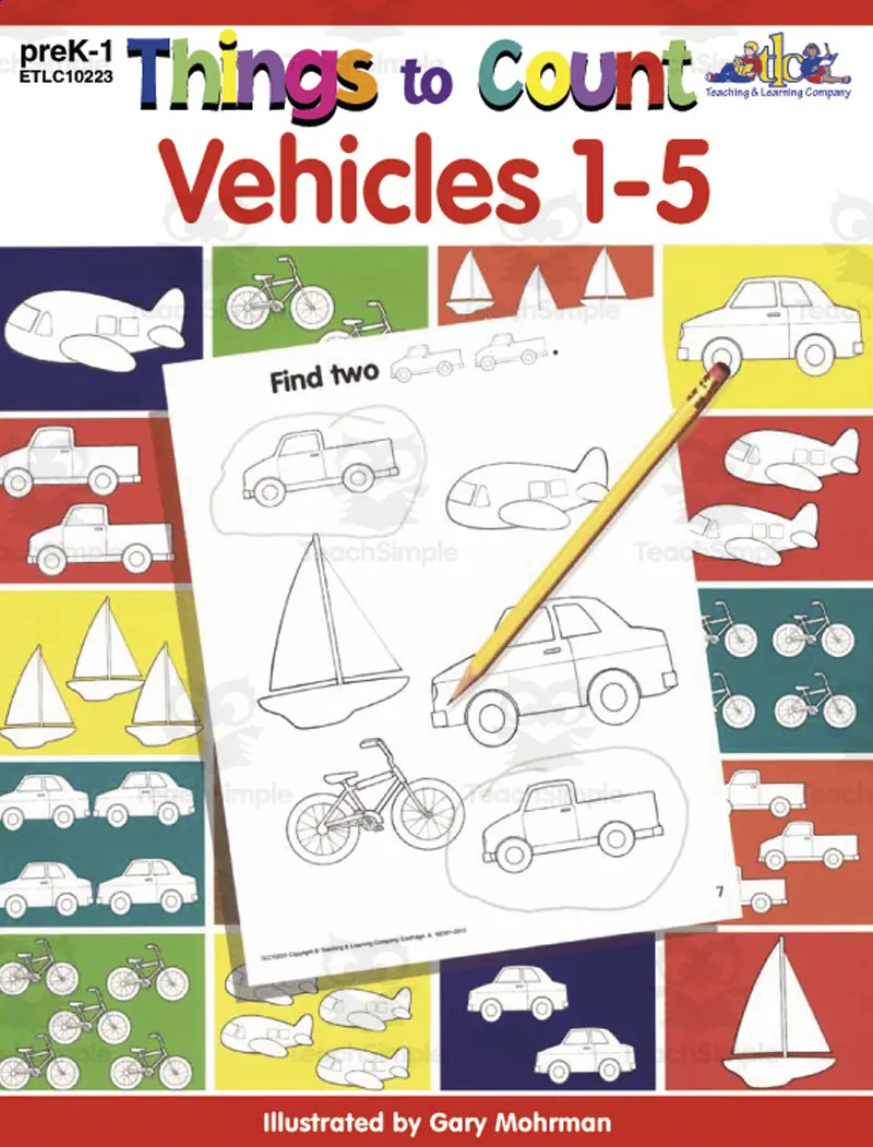 Things to Count: Vehicles 1-5 by Teach Simple