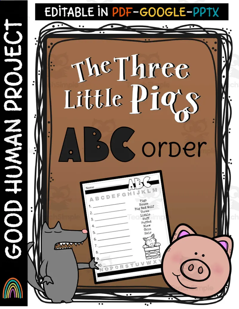 Three Little Pigs | ABC Order Activity by Teach Simple