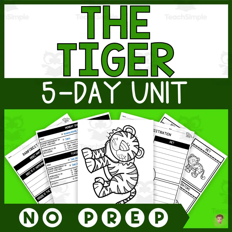 Tiger Unit Study (Rainforest Animals Lesson Plan, Videos, Activities ...