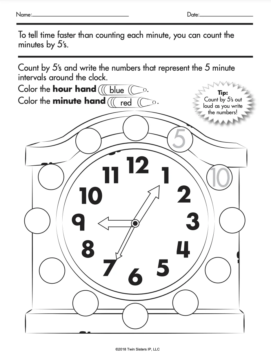 Time: Intervals and Elapsed Time - 5, 15, 30, 60 Printable Workbook by ...