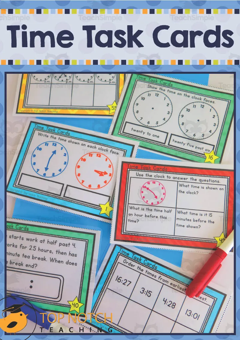 Time Task Cards by Teach Simple