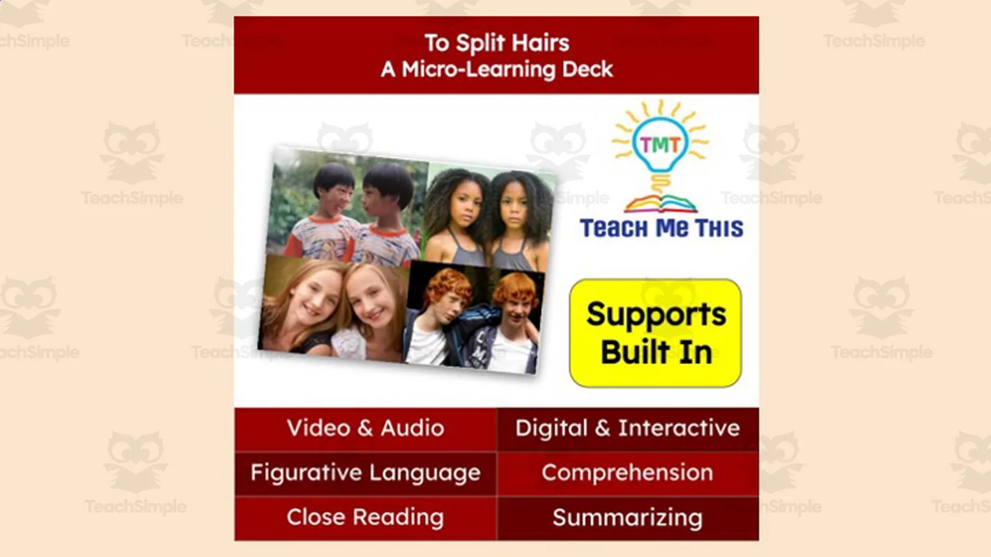 To Split Hairs | Figurative Language Activity | Micro-Learning Deck by ...