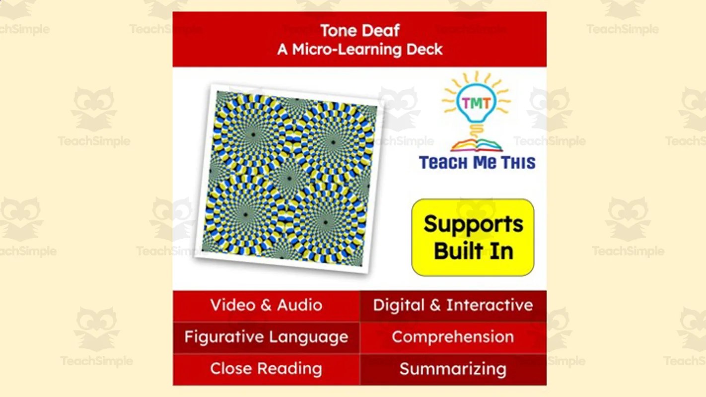 Tone Deaf | Figurative Language Activity | Micro-Learning Deck by Teach ...