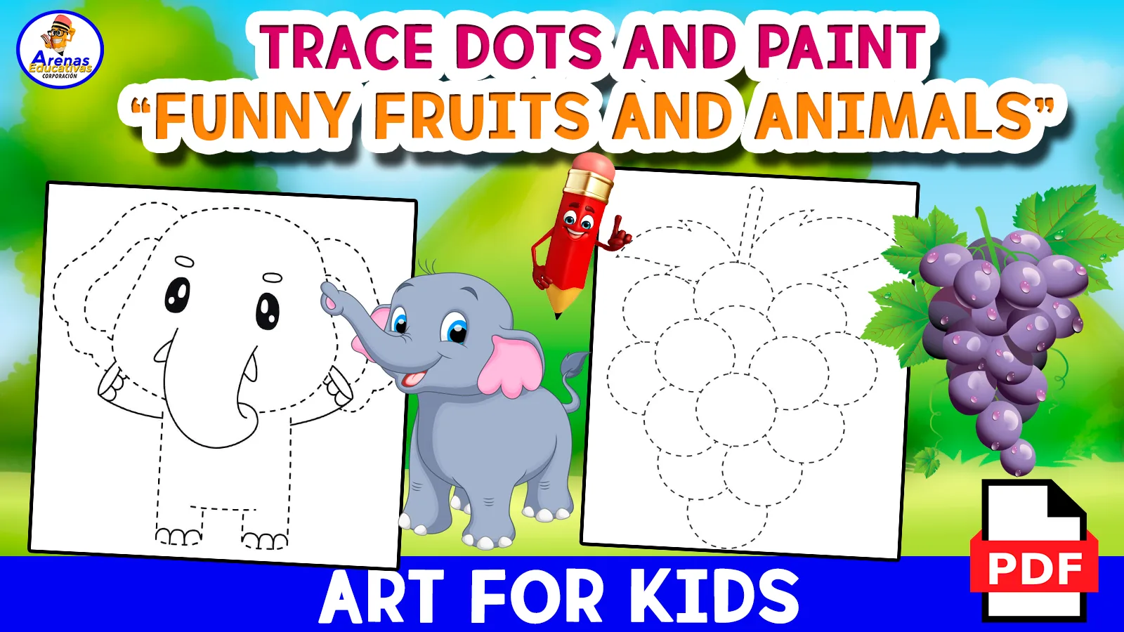 TRACE THE DOTS AND PAINT - Art Activity - Fruits and Animals by Teach ...