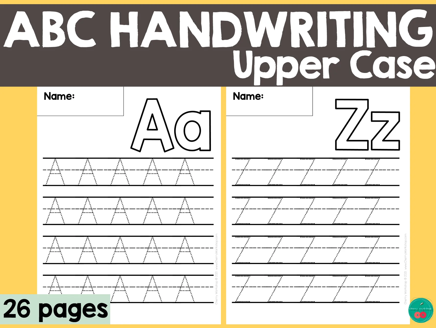 Tracing ABC Handwriting Upper Case, Tracing Letters by Teach Simple