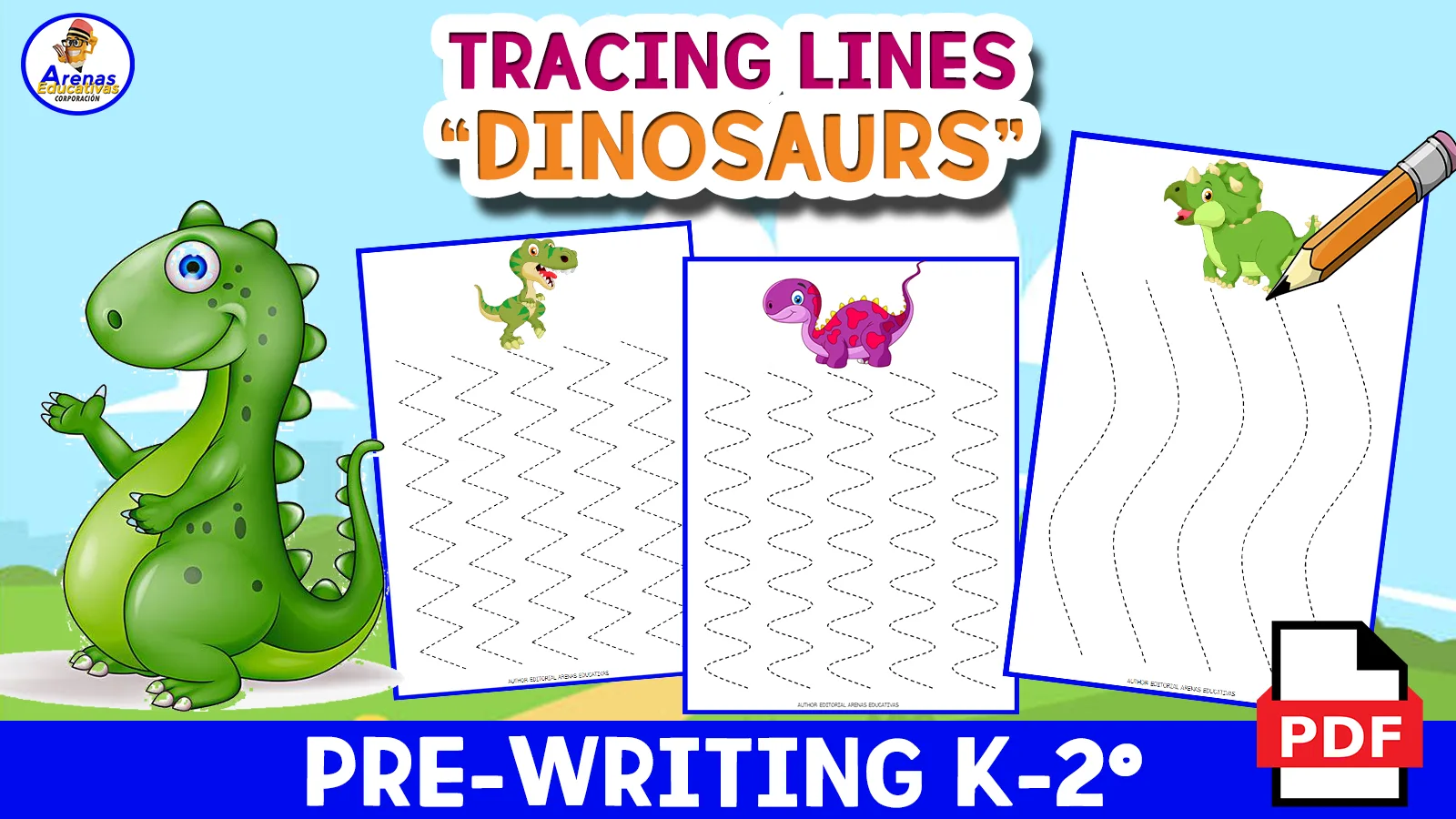 TRACING LINES EXERCISES - Dinosaur Theme by Teach Simple