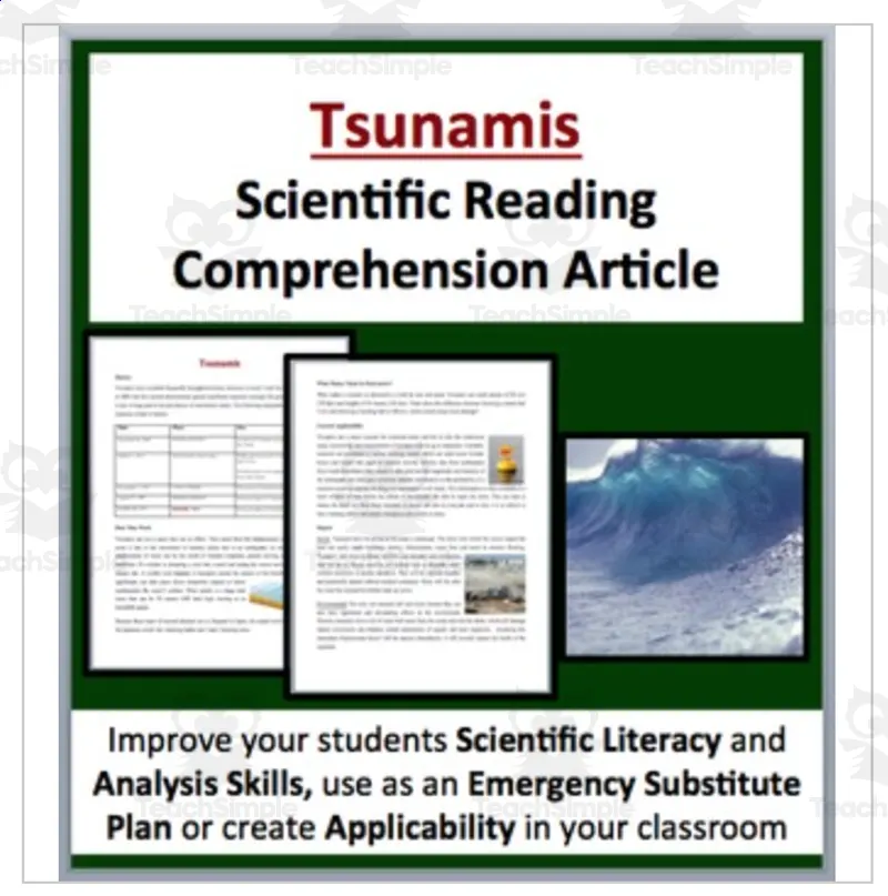Tsunamis - A Science Reading Article - Grades 8 and above by Teach Simple