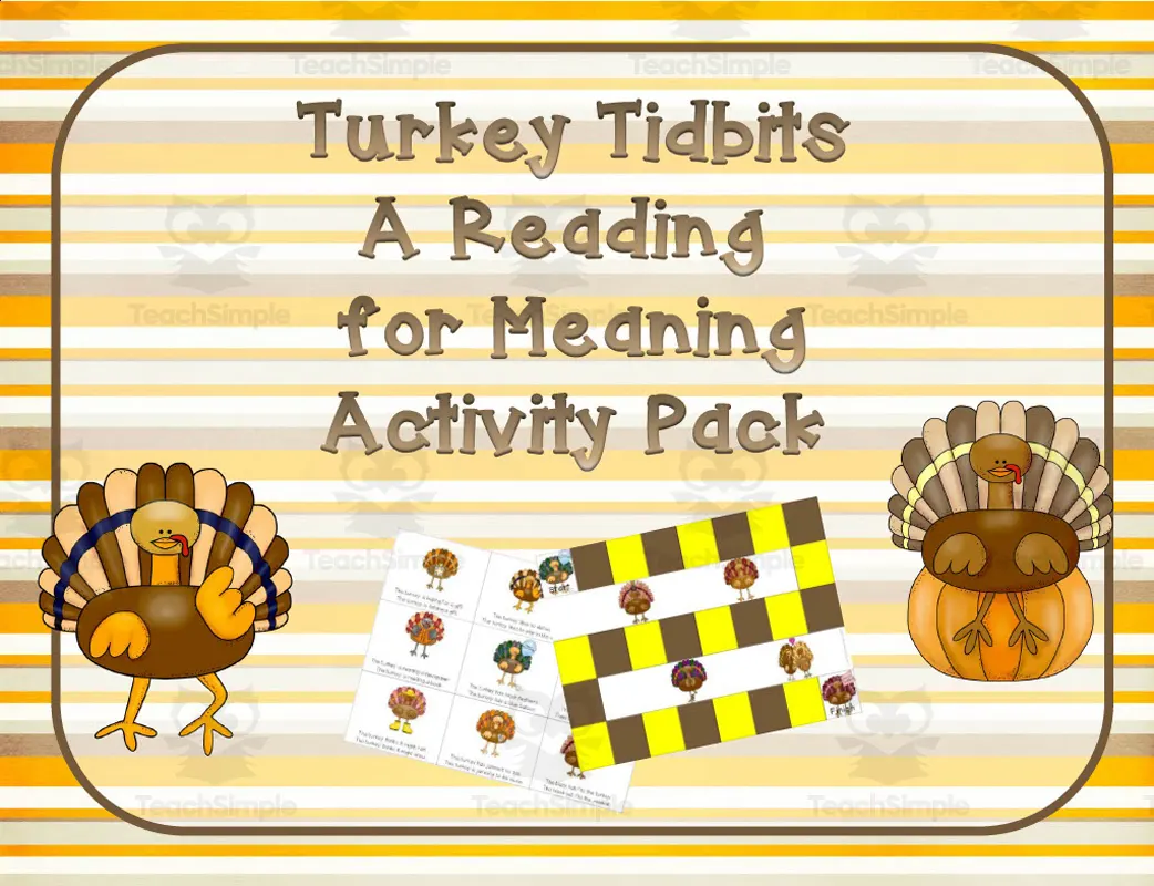 Turkey Tidbits: A Read for Meaning Activity by Teach Simple