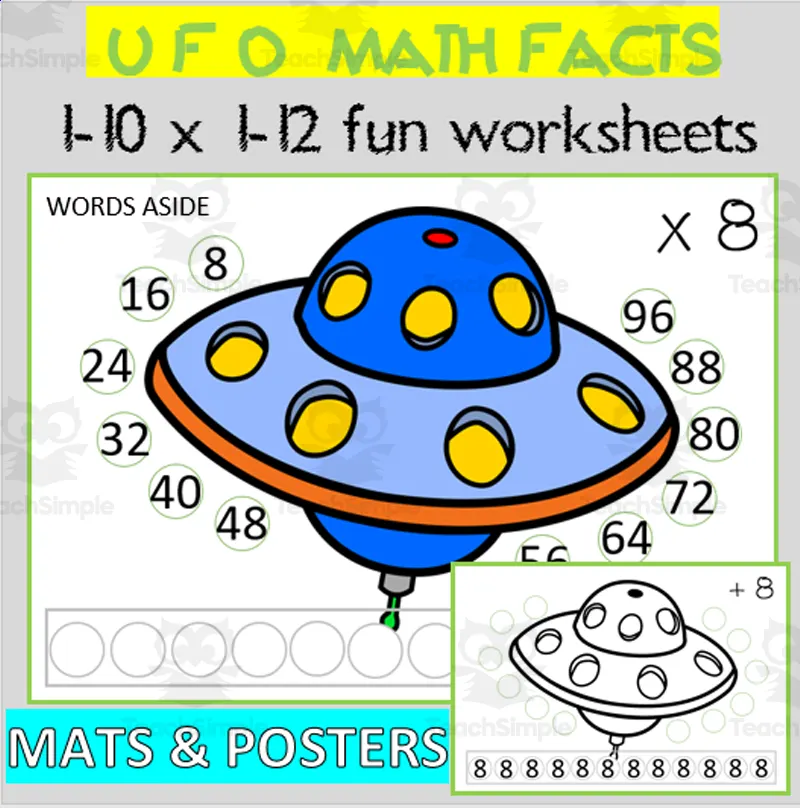 UFO MATH FACTS| MULTIPLICATION REPEATED ADDITION| MATS POSTERS by Teach ...