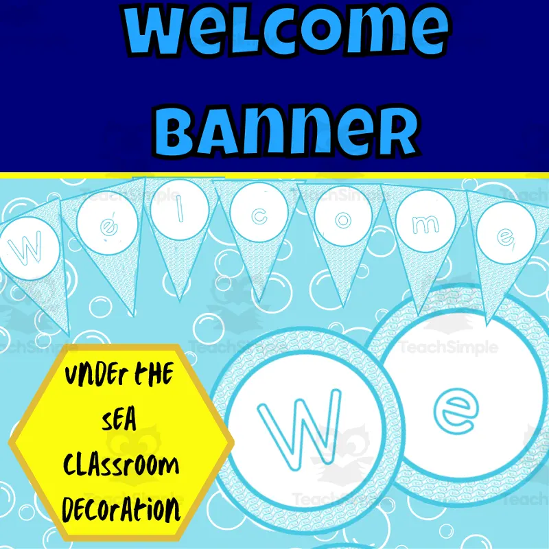 Under the sea welcome banner wave edition by Teach Simple