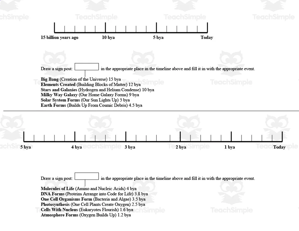 Universe and Evolution Timeline by Teach Simple
