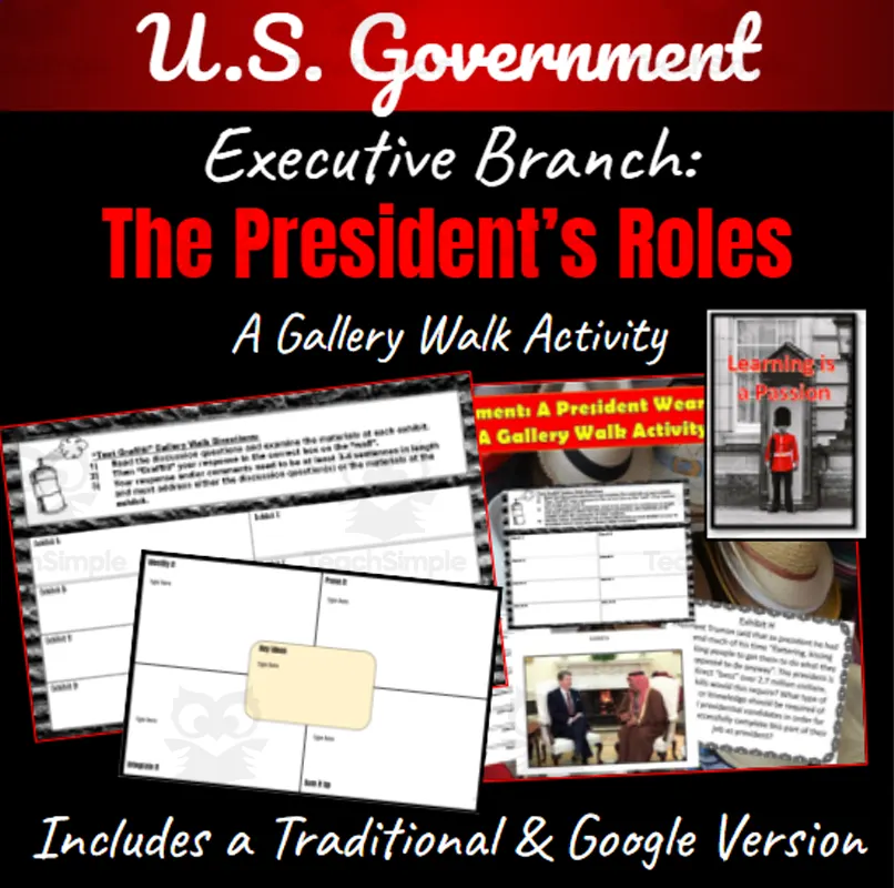 U.S. Government: Gallery Walk of Executive Branch and President's Role ...