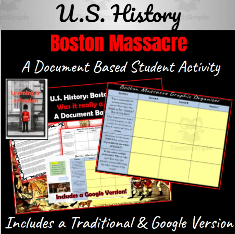 U.S. History: Boston Massacre | A Document-Based Student Activity by ...